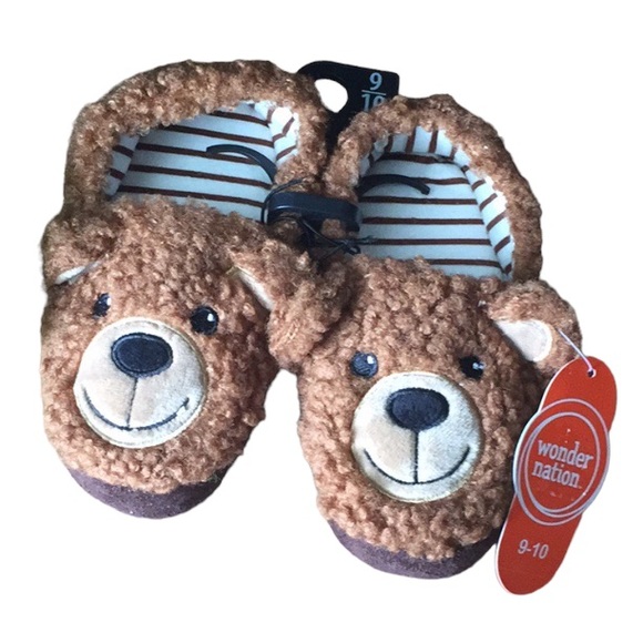 wonder nation | Shoes | Wonder Nation Embroidery Bear Slippers | Poshmark